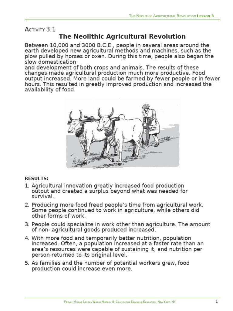 Neolithic Agricultural Revolution | PDF | Agriculture | Domestication