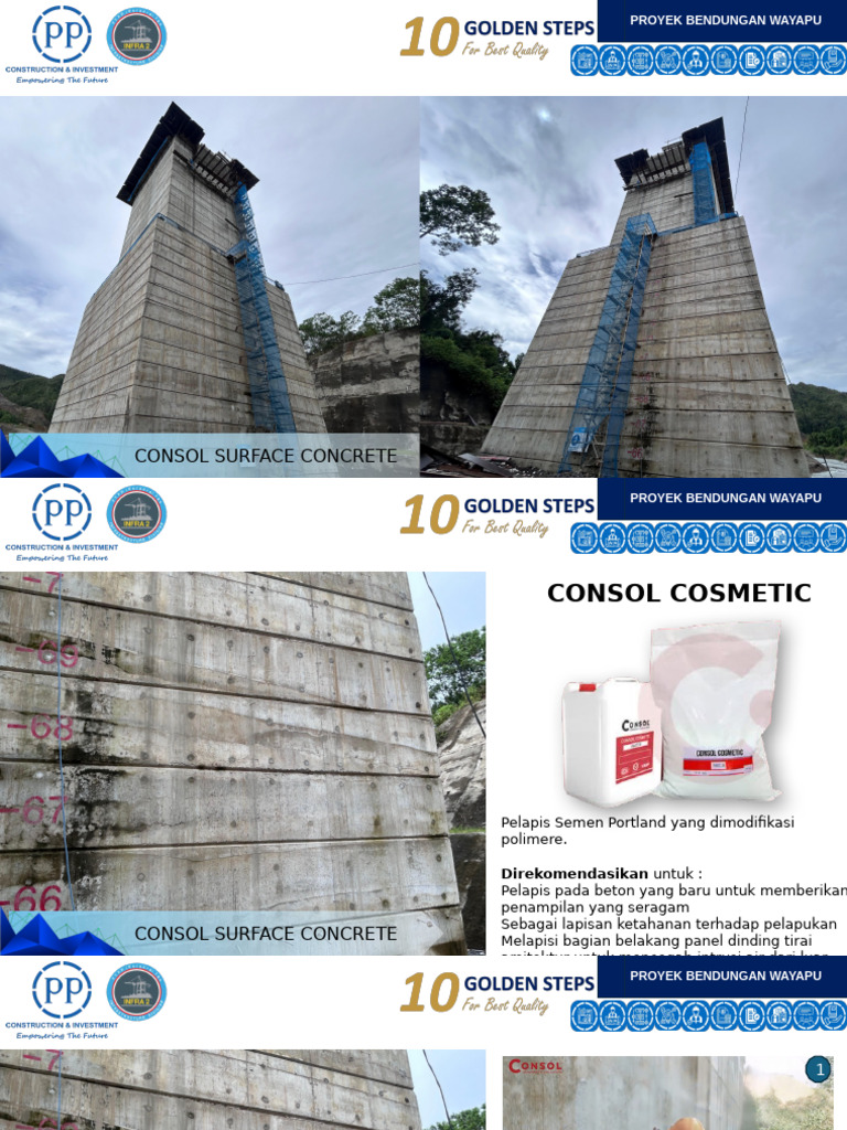 Konsol Beton untuk Bendungan Wayapu | PDF
