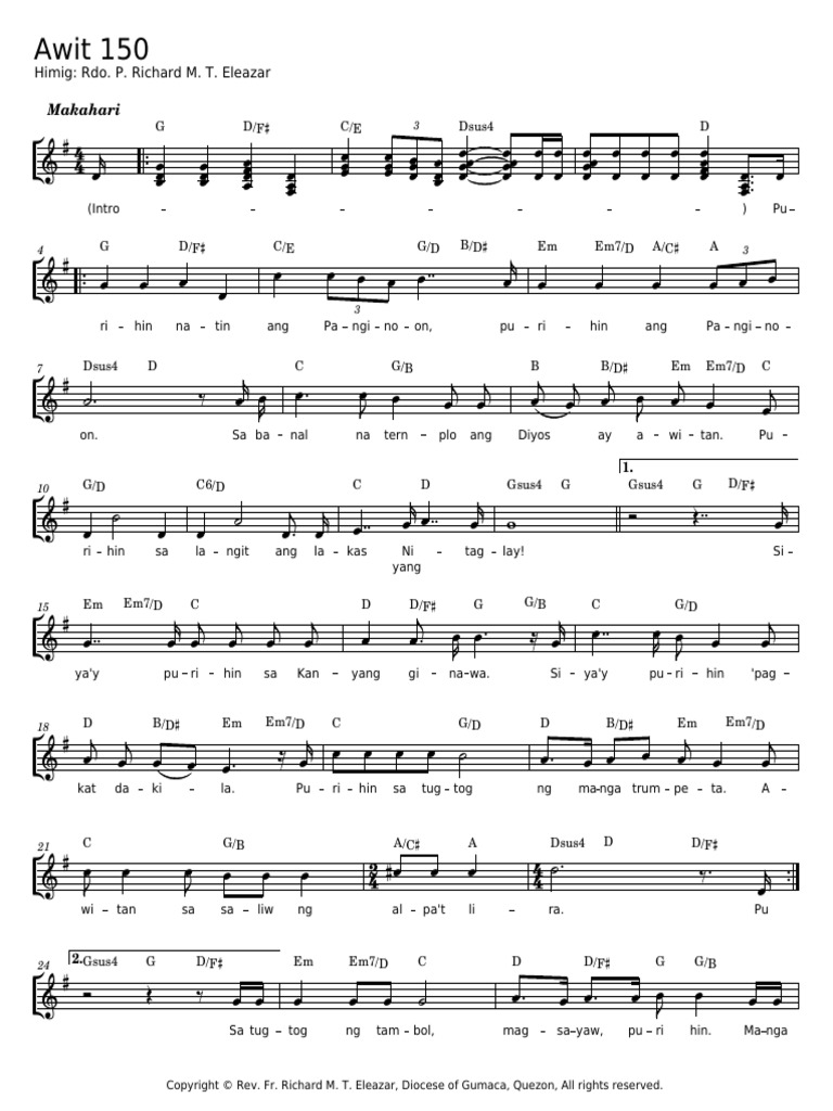 Awit 150 - Fr. Richard Eleazar | PDF