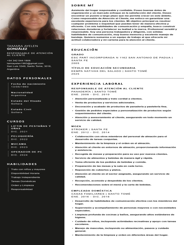 CV Tamara Ayelen Gonzalez | PDF