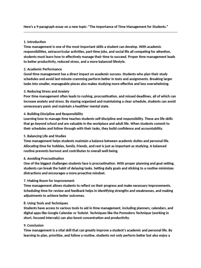 Mastering Time Management for Students | PDF | Time Management ...