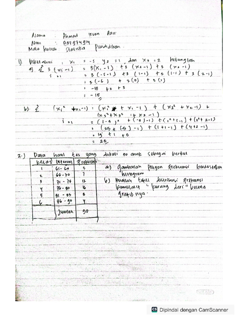Ahmad Irvan Azis Statistik Pendidikan | PDF