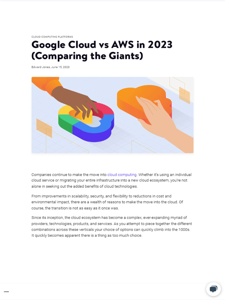 Google Cloud vs AWS: 2023 Comparison | PDF | Cloud Computing | Amazon ...