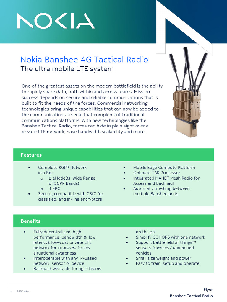 Banshee BTR Brochure-Nokia | PDF | Lte (Telecommunication) | Wireless ...