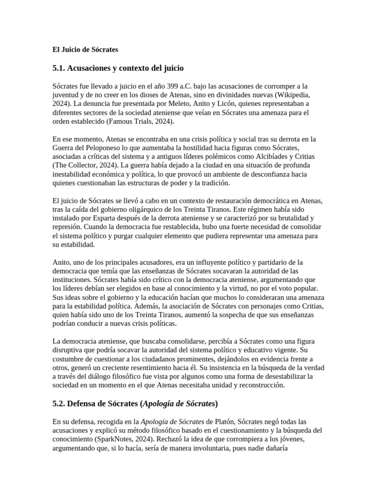 El Juicio y Defensa de Sócrates | PDF | Sócrates | Platón