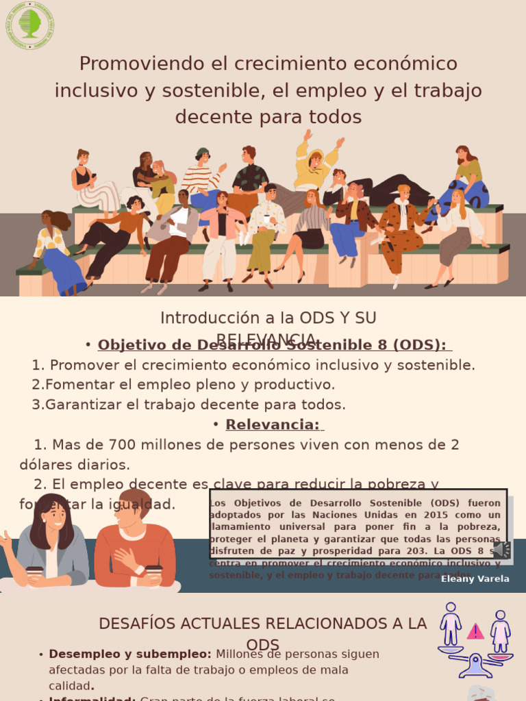 ODS 8 (Presentación) | PDF | Sustentabilidad | Empleo