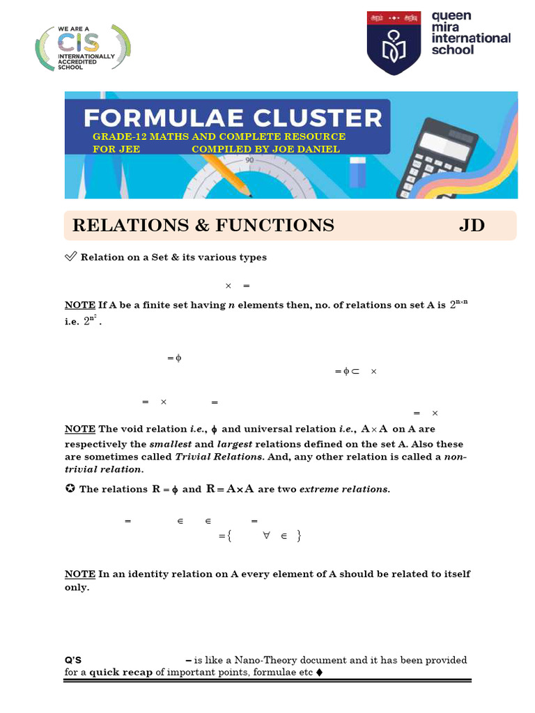 Formula Cluster | PDF | Matrix (Mathematics) | Trigonometric Functions