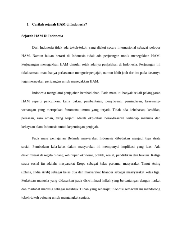 Sejarah HAM Di Indonesia | PDF