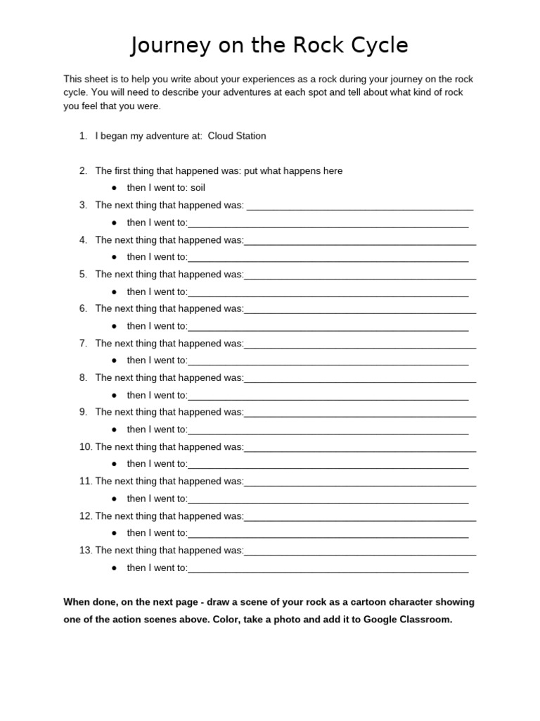 Rock Cycle Adventure Journal | PDF
