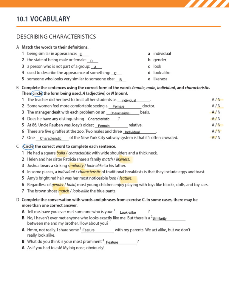 BUS Program Evolve 5 Lesson Plan 10 Handout 1 | PDF | Grammatical Gender | Morphology