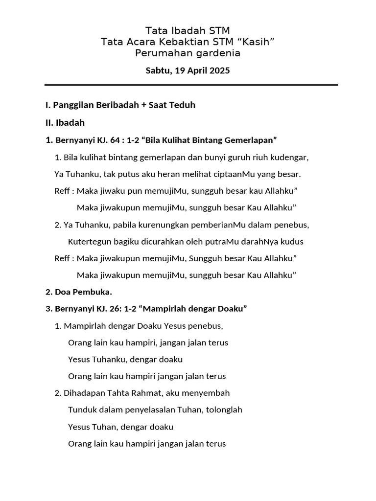 Tata Ibadah STM April 2025 | PDF