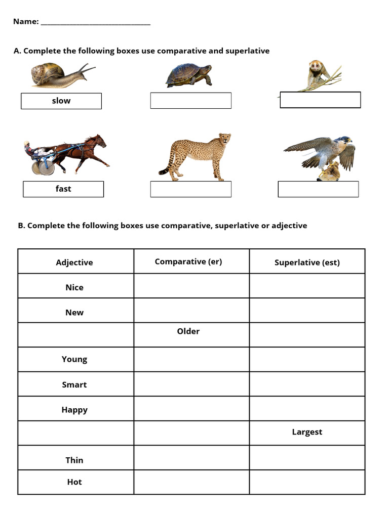 Comparative Superlative Ws Sorting | PDF
