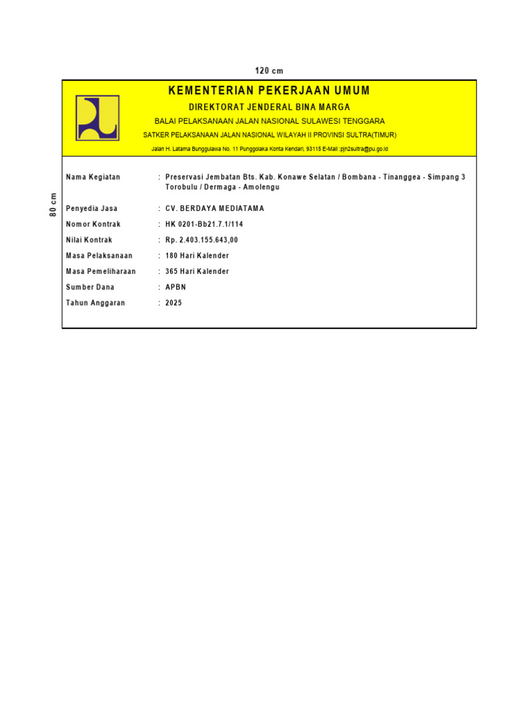 Rambu Proyek JBT | PDF