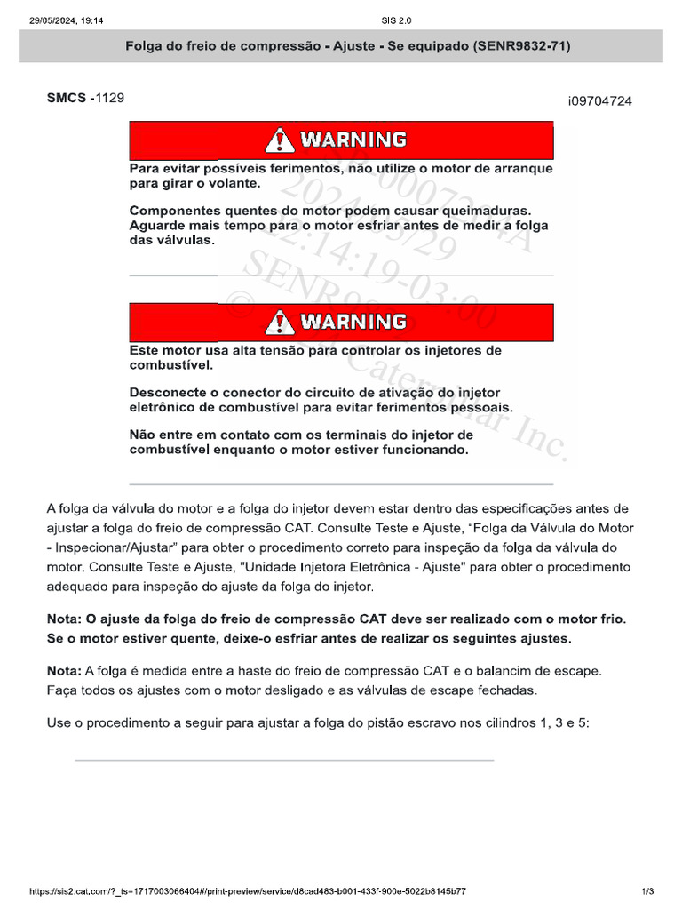 Compression Brake Lash - Adjust 988H | PDF