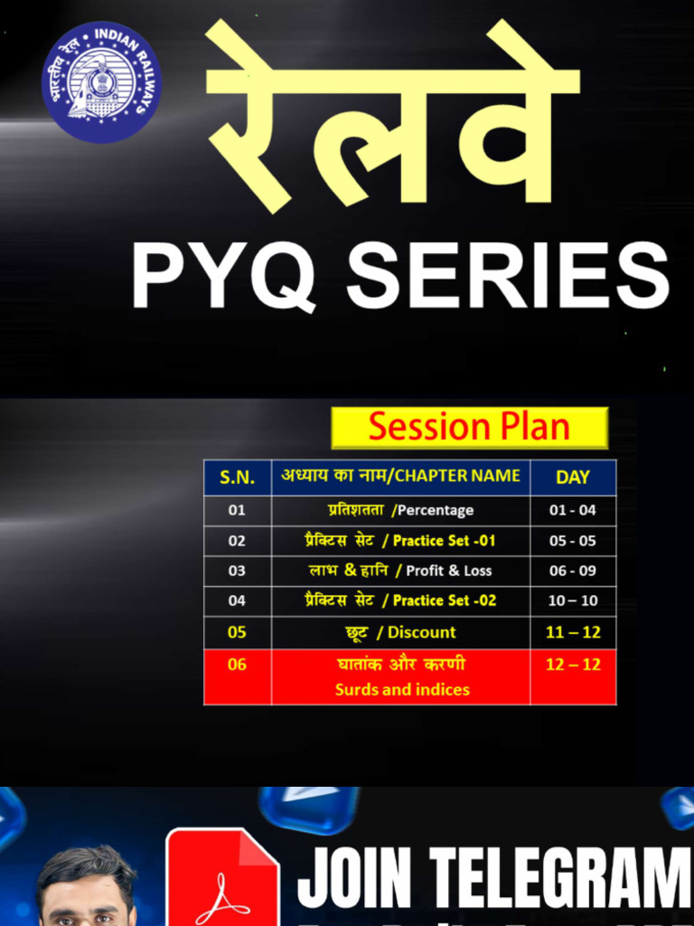Class - 14 (Surds and Indices - 01) (Railway PYQ Series) | PDF
