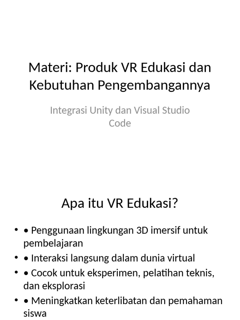 Materi Produk VR Edukasi | PDF