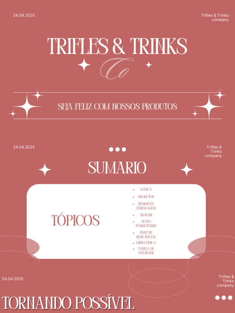 Trifles & Trinks Company-4 | PDF | Publicidade