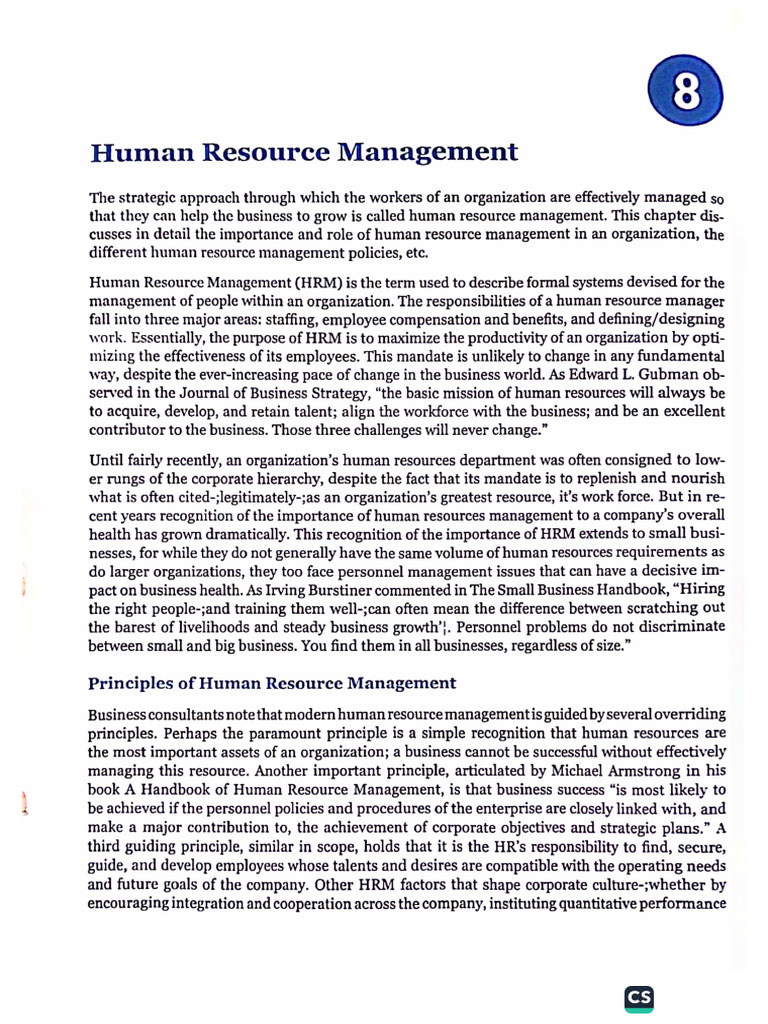PRE6-Ch8-Human-Resource-Management | PDF