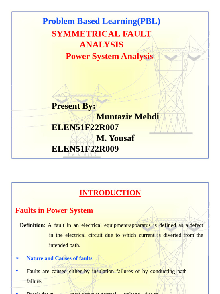Symmetrical Fault Analysis by 007&009 | PDF | Insulator (Electricity) | Electrical Network