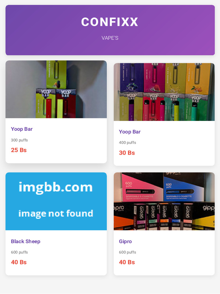 Catálogo Confixx Vapes | PDF