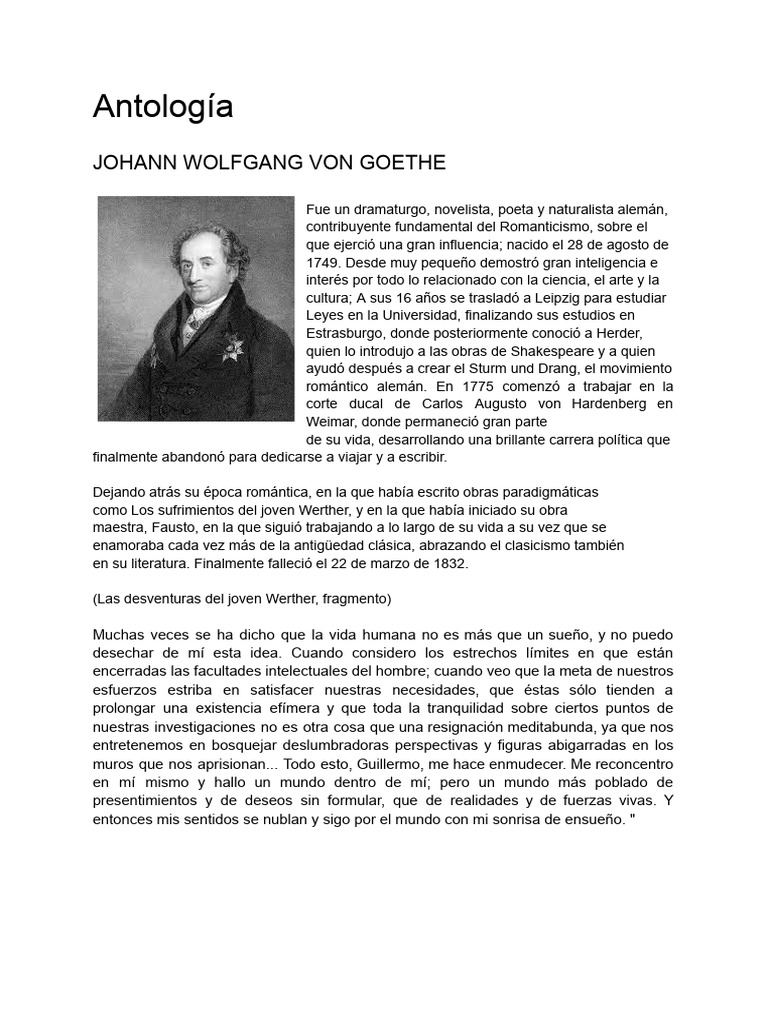 JOHANN WOLFGANG VON GOETHE | PDF | Johann Wolfgang von Goethe | Montesquieu