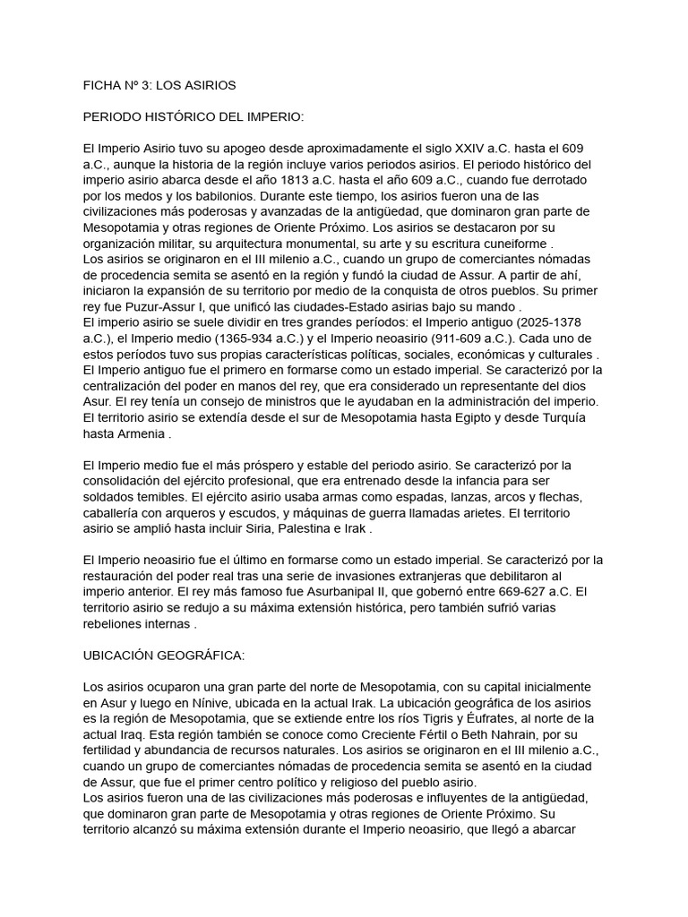 Saulo Clemente - IMPERIOS ASIRIO Y BABIL-NICO | PDF | Asiria | Cautiverio babilónico