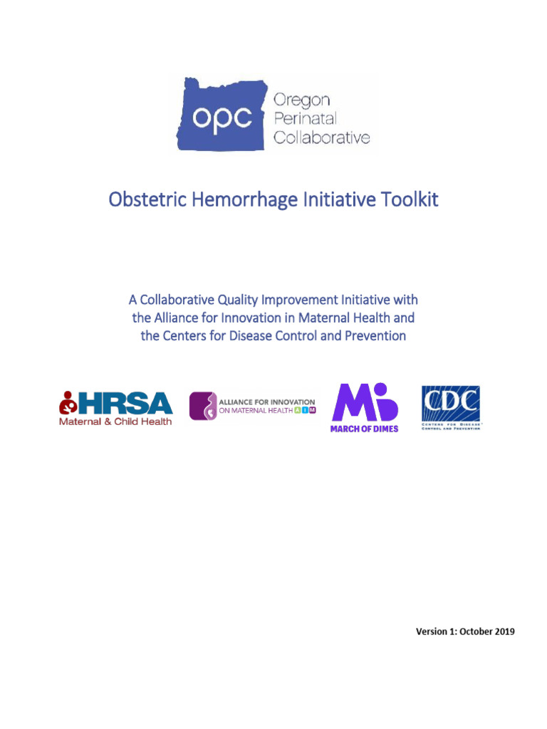 Obstetric Hemorrhage Toolkit Overview | PDF | Childbirth | Postpartum ...