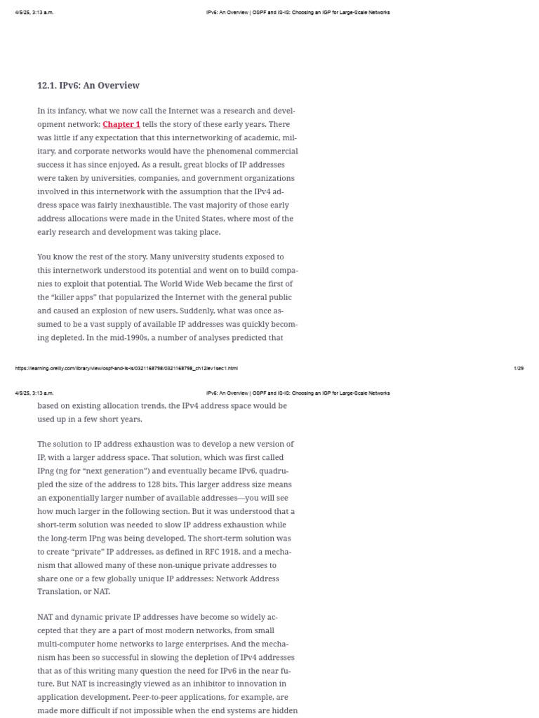 IPv6_ an Overview _ OSPF and is-Is_ Choosing an IGP for Large-Scale Networks | PDF | I Pv6 | Ip ...