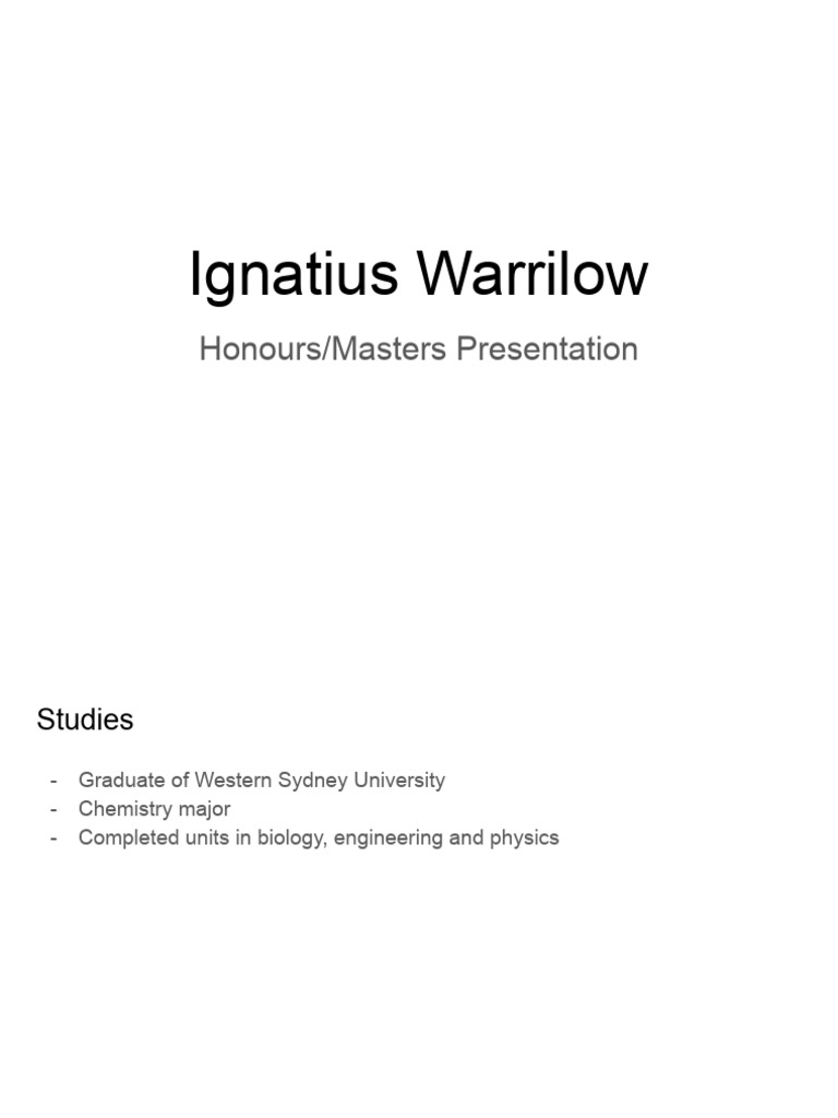 Honours Presentation | PDF