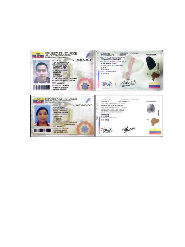 Cedulas Papa - Mama | PDF