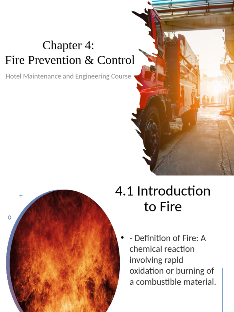 Chapter 4 Fire Prevention and Control Presentation | PDF | Fires | Hazards