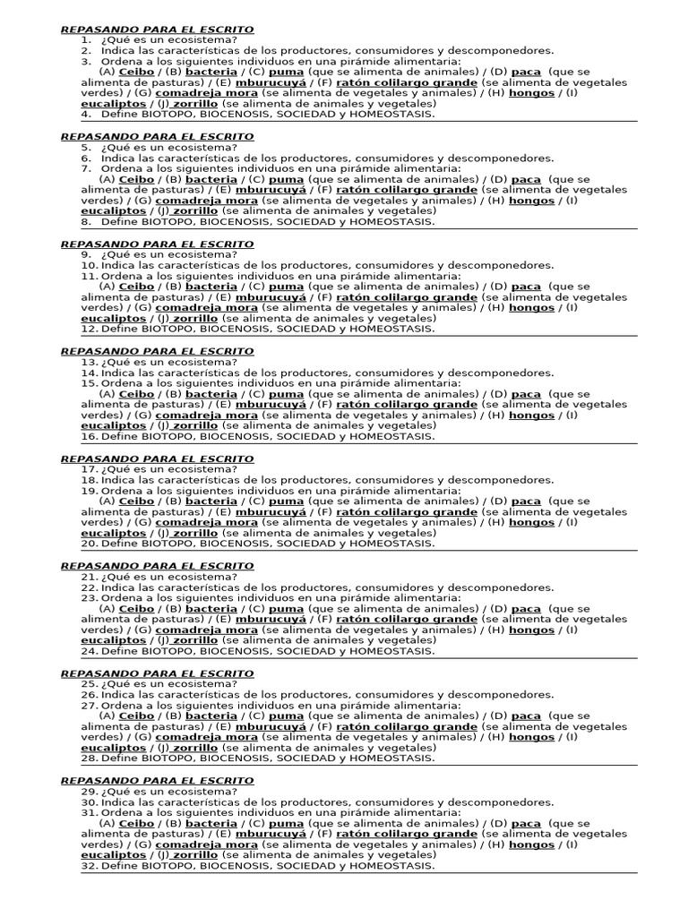 Repasando para El Escritol23 | PDF | Ecosistema