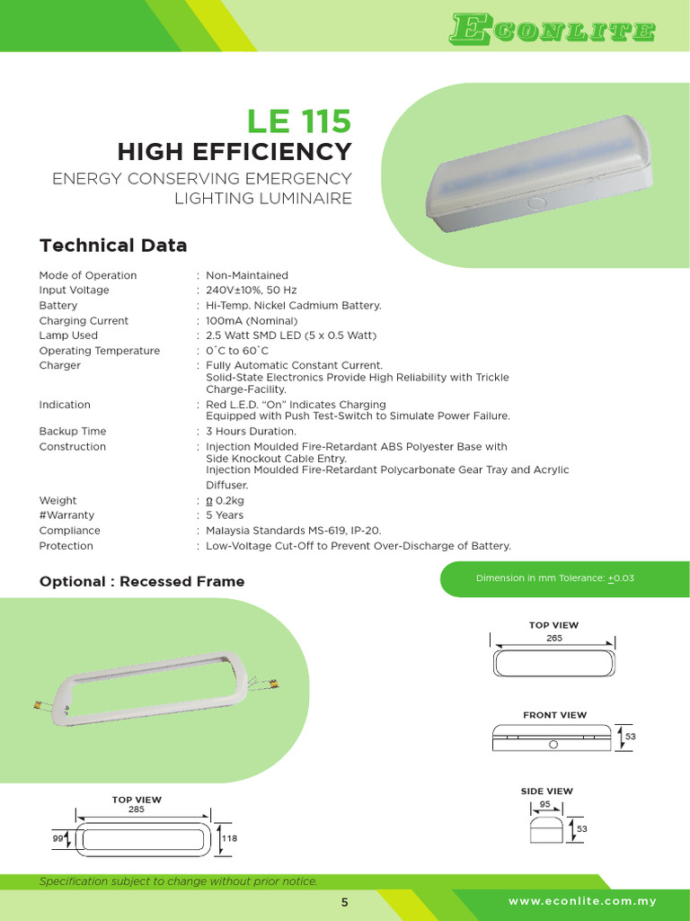 Emergency Light Econlite | PDF | Battery Charger | Electricity