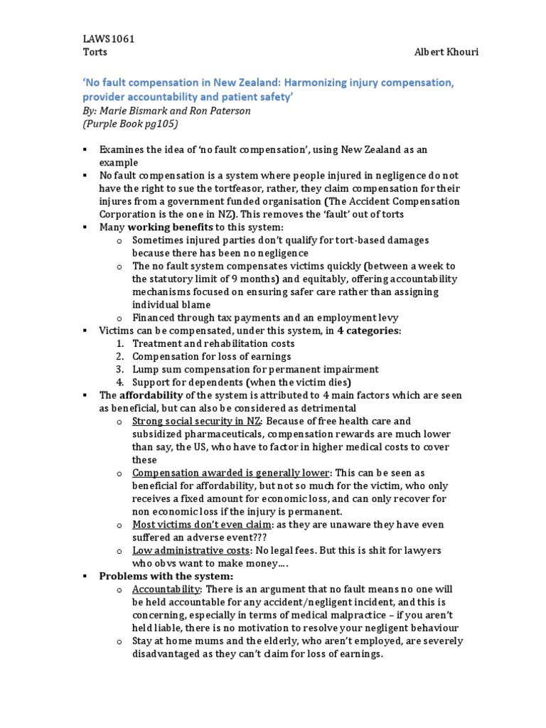 Torts Essay Prep | PDF | Tort | Negligence