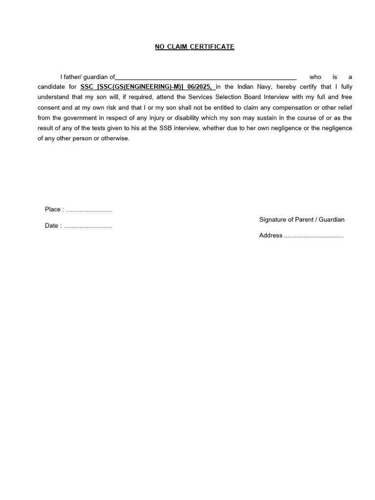 No Claim | PDF