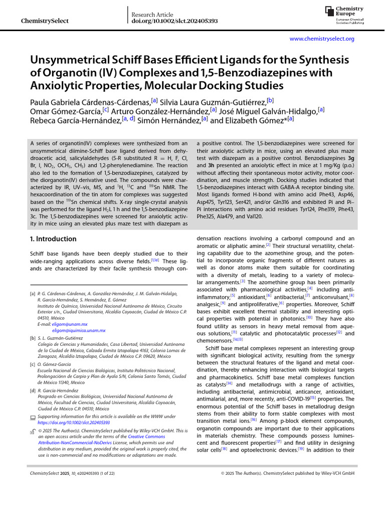 Unsymmetrical Schiff Bases Efficient Ligands for t | PDF | Proton Nuclear Magnetic Resonance ...
