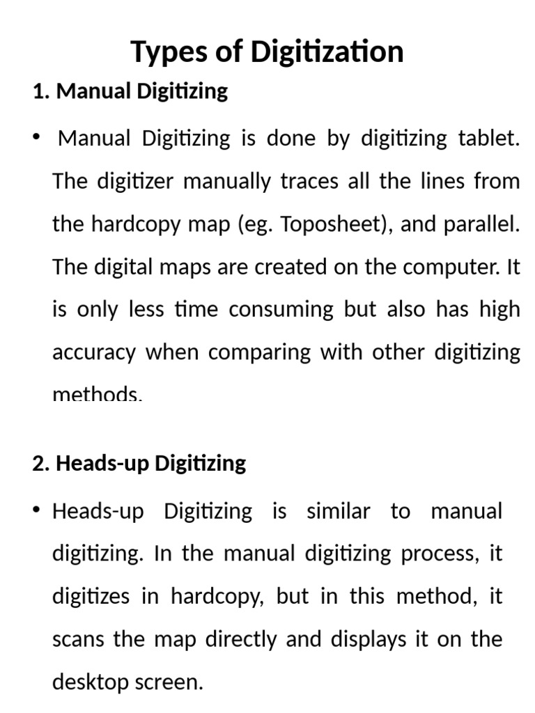 Types of Digitization | PDF | Cartography | Map
