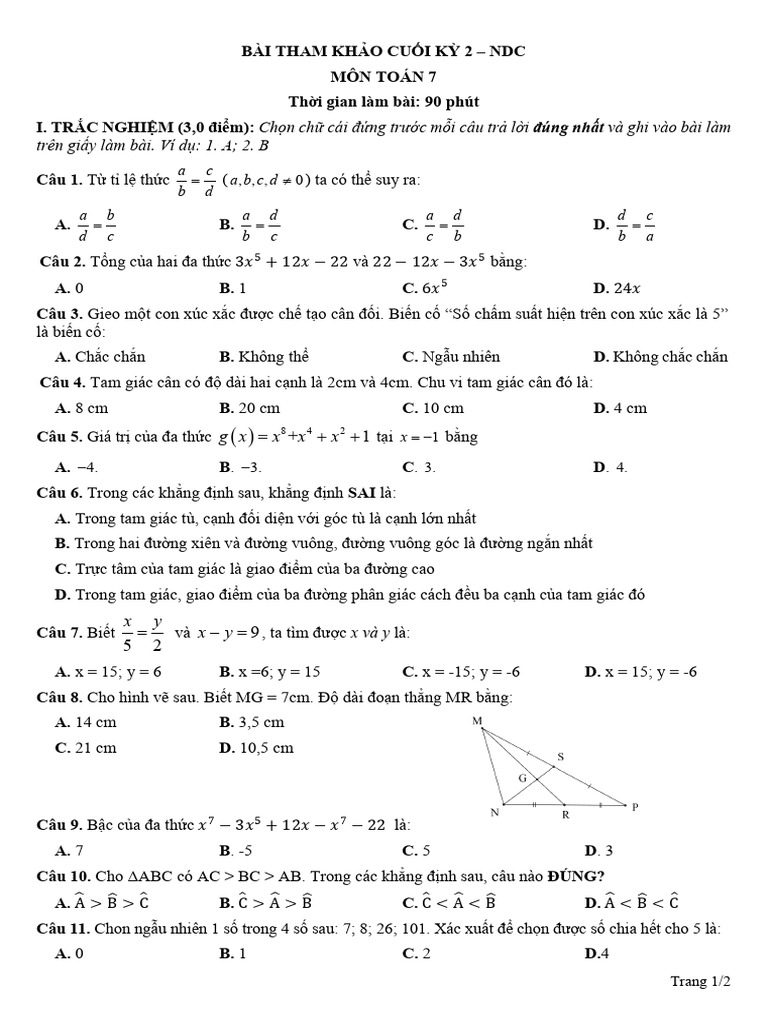 Nhí - Toán 7 CK2 | PDF