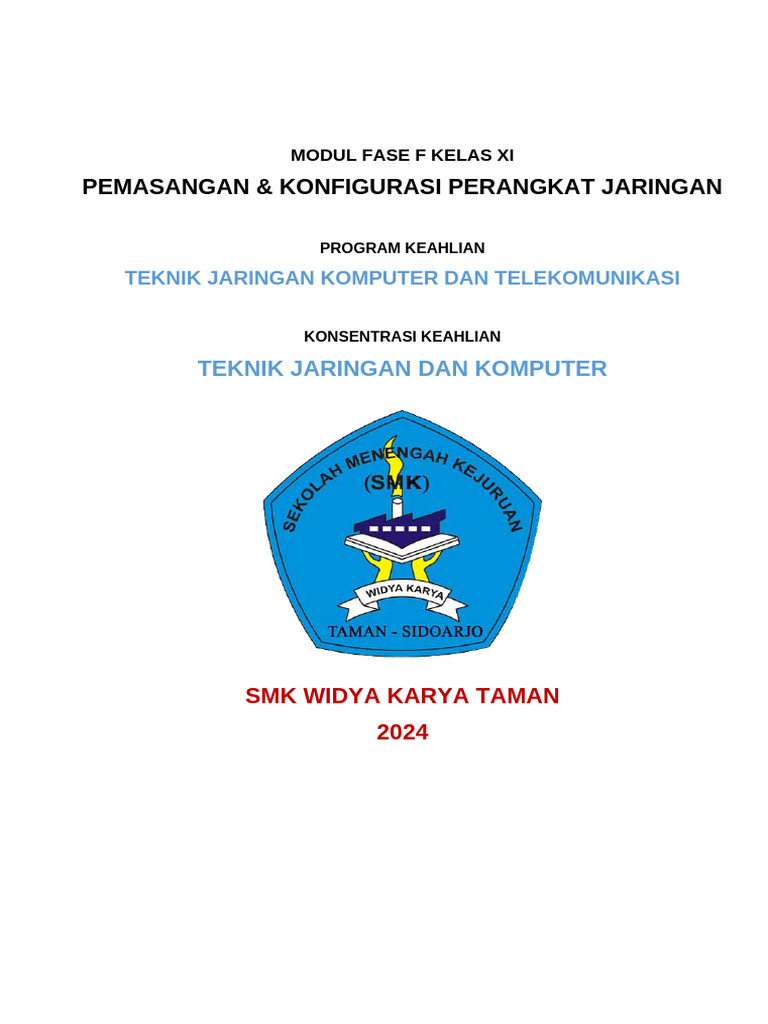 Modul Ajar Xi TKJ Fase F - Konfigurasi & Keamanan Jaringan | PDF