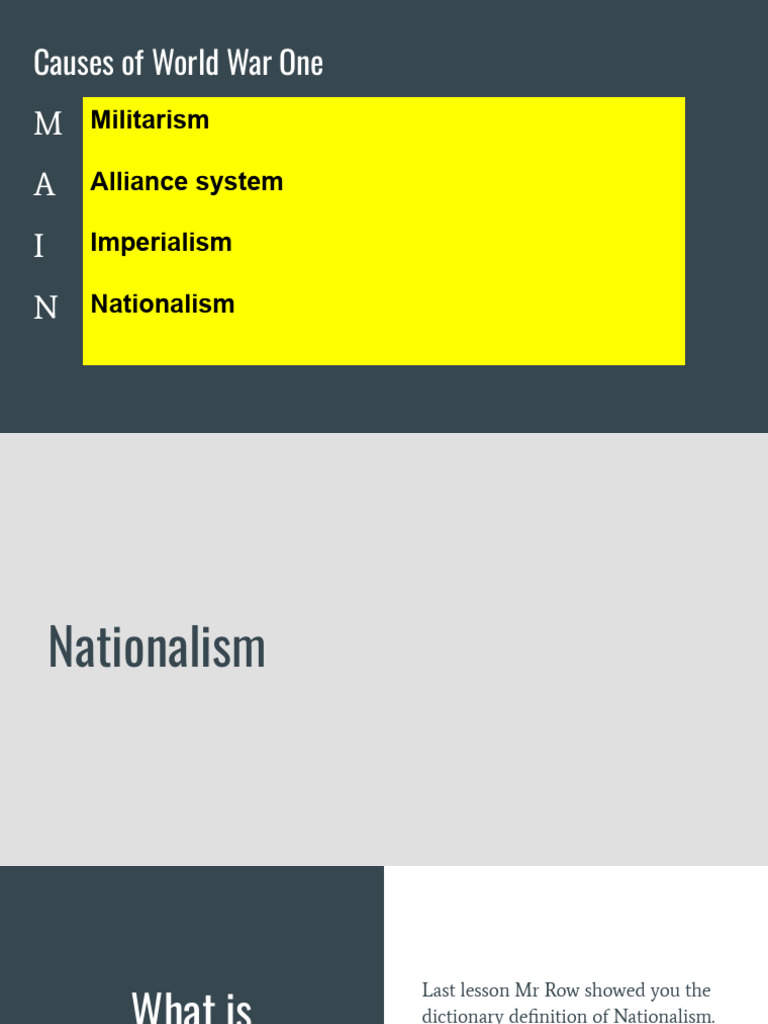 Causes of World War One Explained | PDF | Nationalism | German Empire