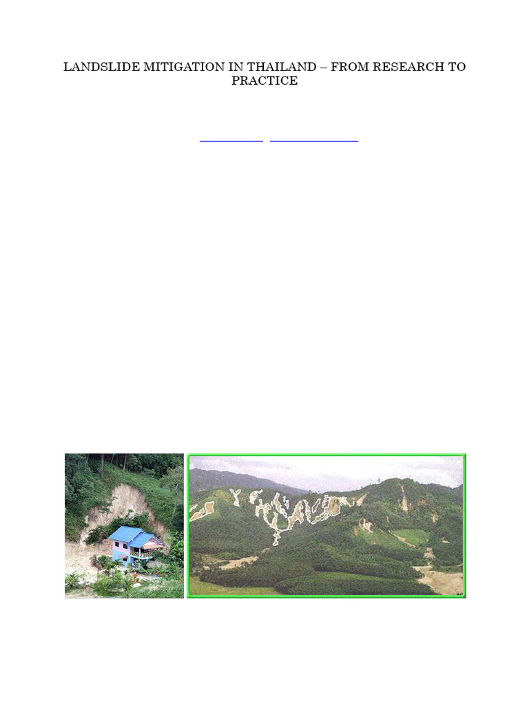 Landslide Mitigation in Thailand From Research To Practice - Suttisak Soralump 12.2009 | PDF ...