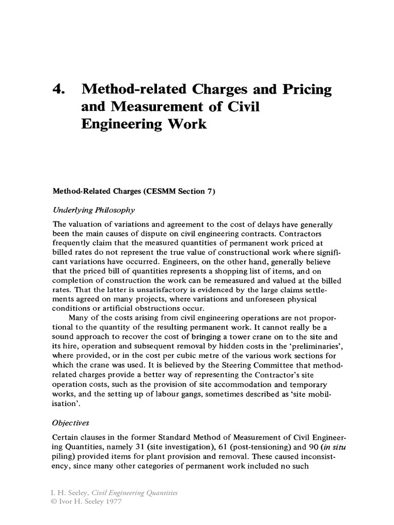 Pricing and Measurements of Civil Engineering | PDF | Business