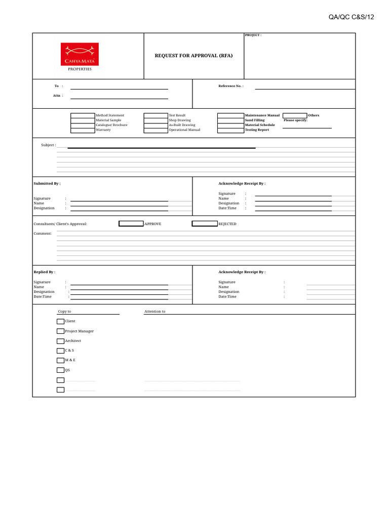 Request For Approval (RFA) Form | PDF