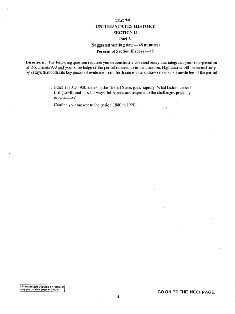 2009 DBQ - Cities1880-1920 | PDF