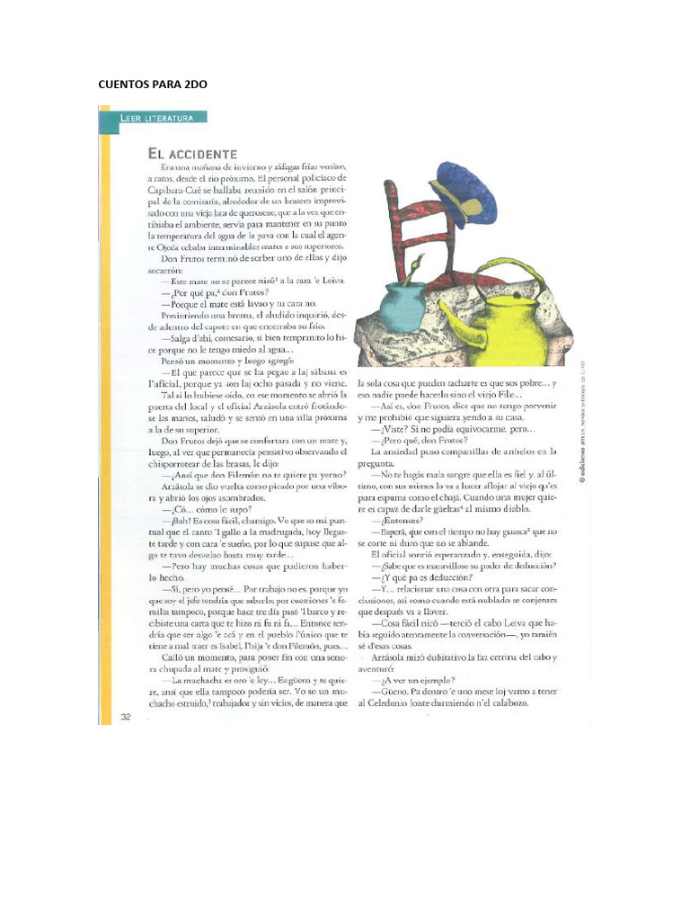 Cuentos para 2do Bachi 2024 | PDF