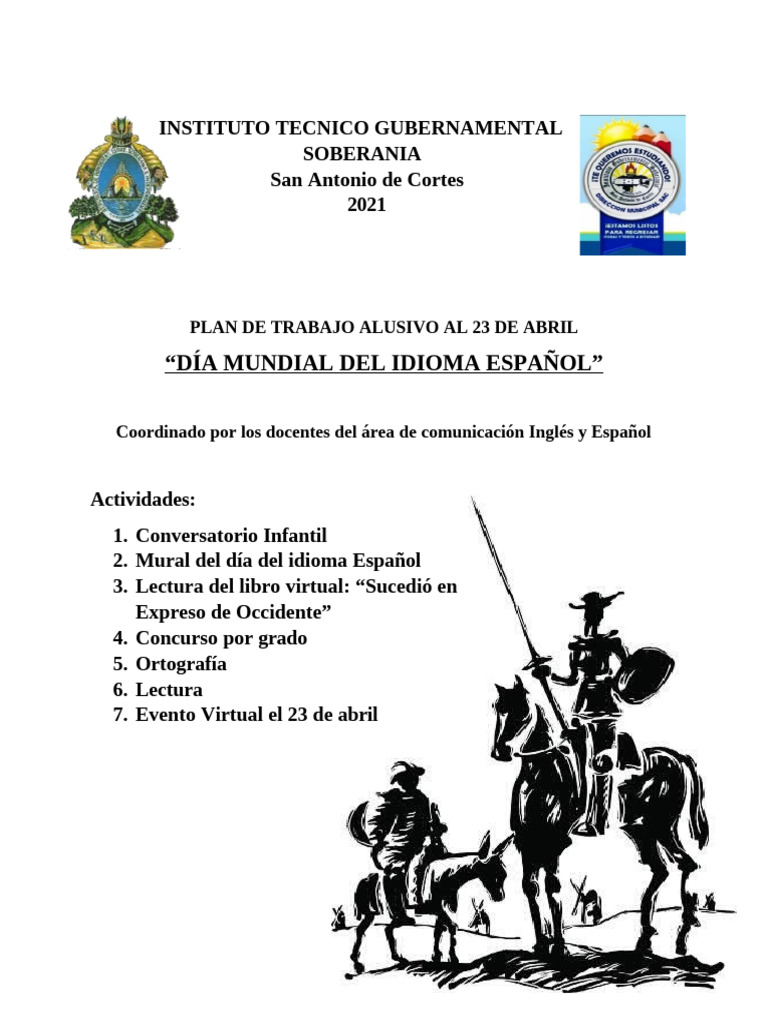 Actividades por el Día del Idioma Español | PDF | Cuentos ...