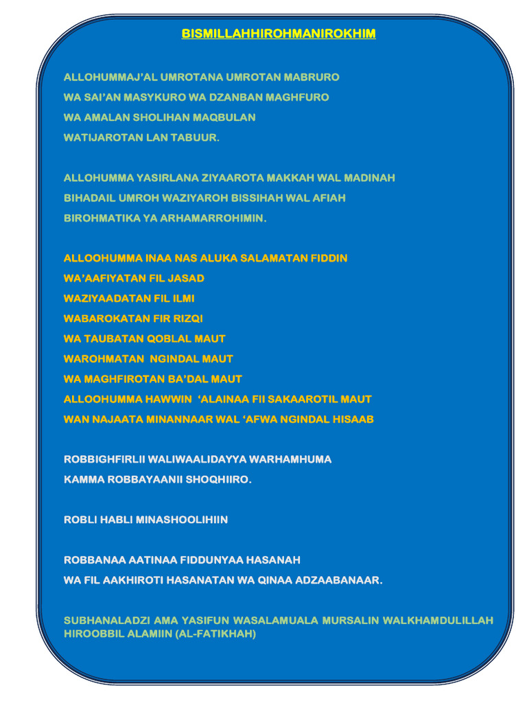 Doa Pulang Umroh 2 | PDF