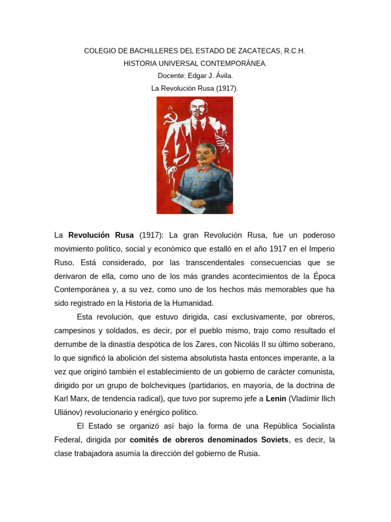 La Rev. Rusa 1917 | PDF | revolución rusa | Bolcheviques