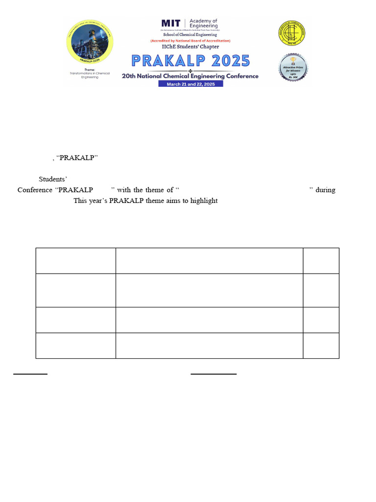 PRAKALP 2025 Sponsorship Letter | PDF