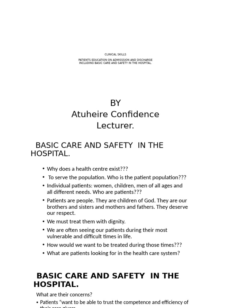 Lecture 1 Patient Education | PDF | Patient | Hospital